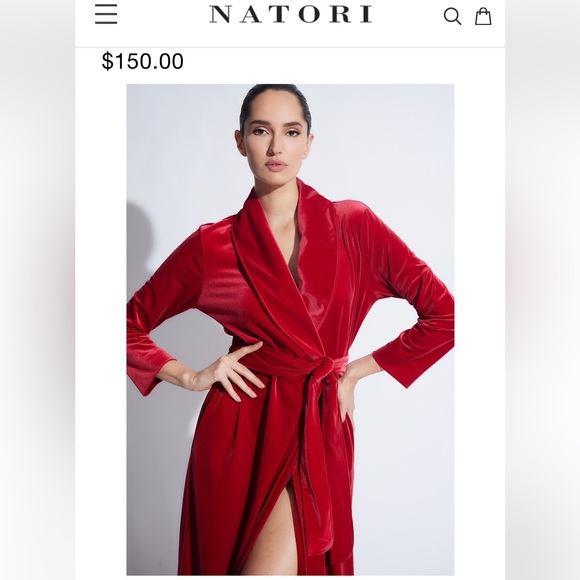 Natori | Intimates & Sleepwear | Sexy Natori Red Velvet Robe | Poshmark